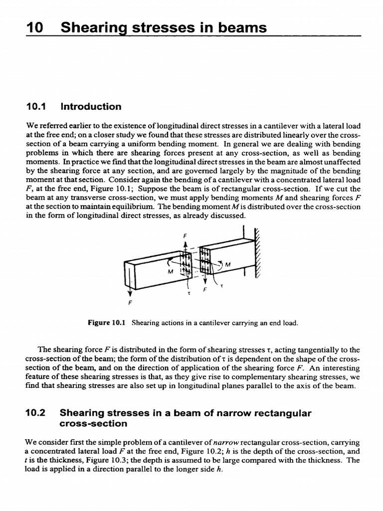 Shearing Stresses in Beams Explained | PDF | Bending | Beam (Structure)