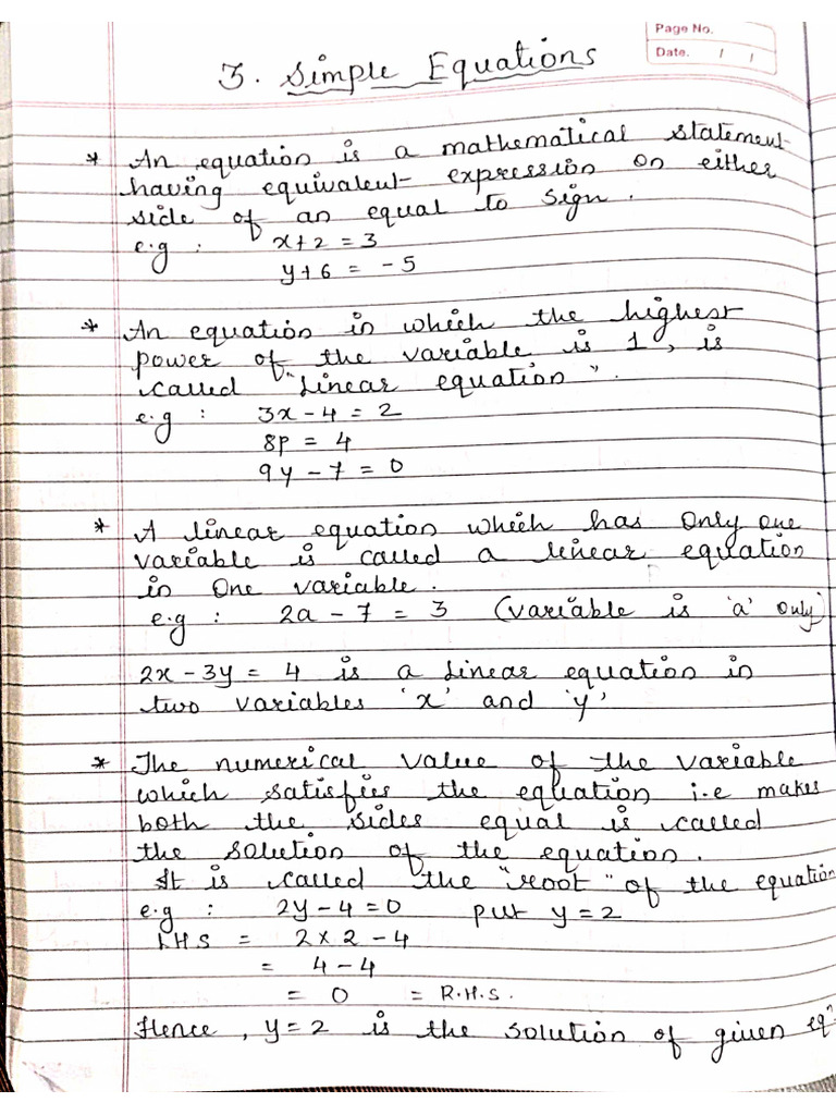 Chapter 3 (Simple Equations) | PDF