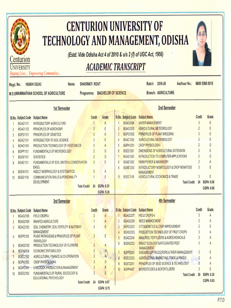 B.SC Degree Marksheet | PDF