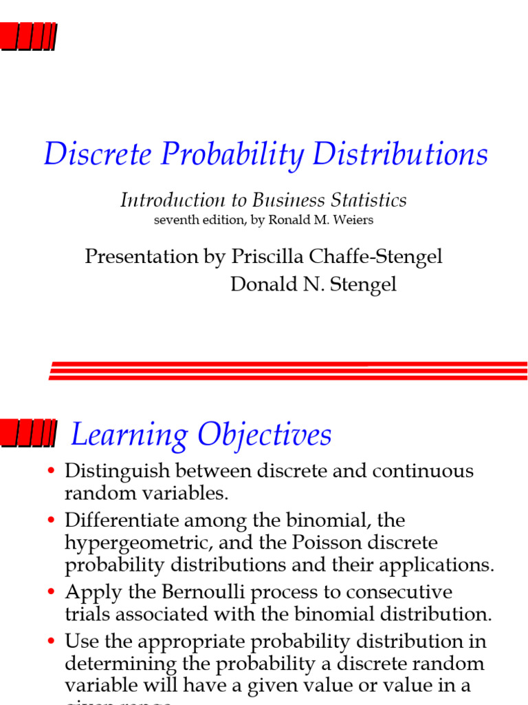 Discrete Probability Distributions | PDF | Probability Distribution ...