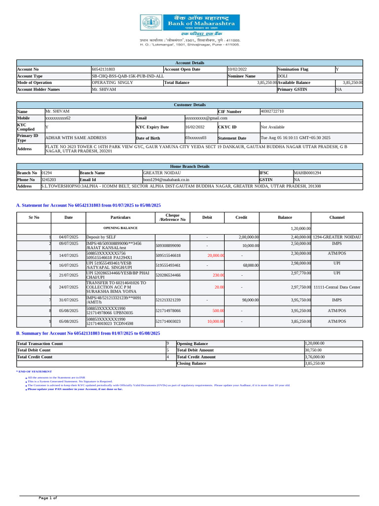 BOM Statement 60542131803 20250701 20250805 20250805055011 | PDF ...