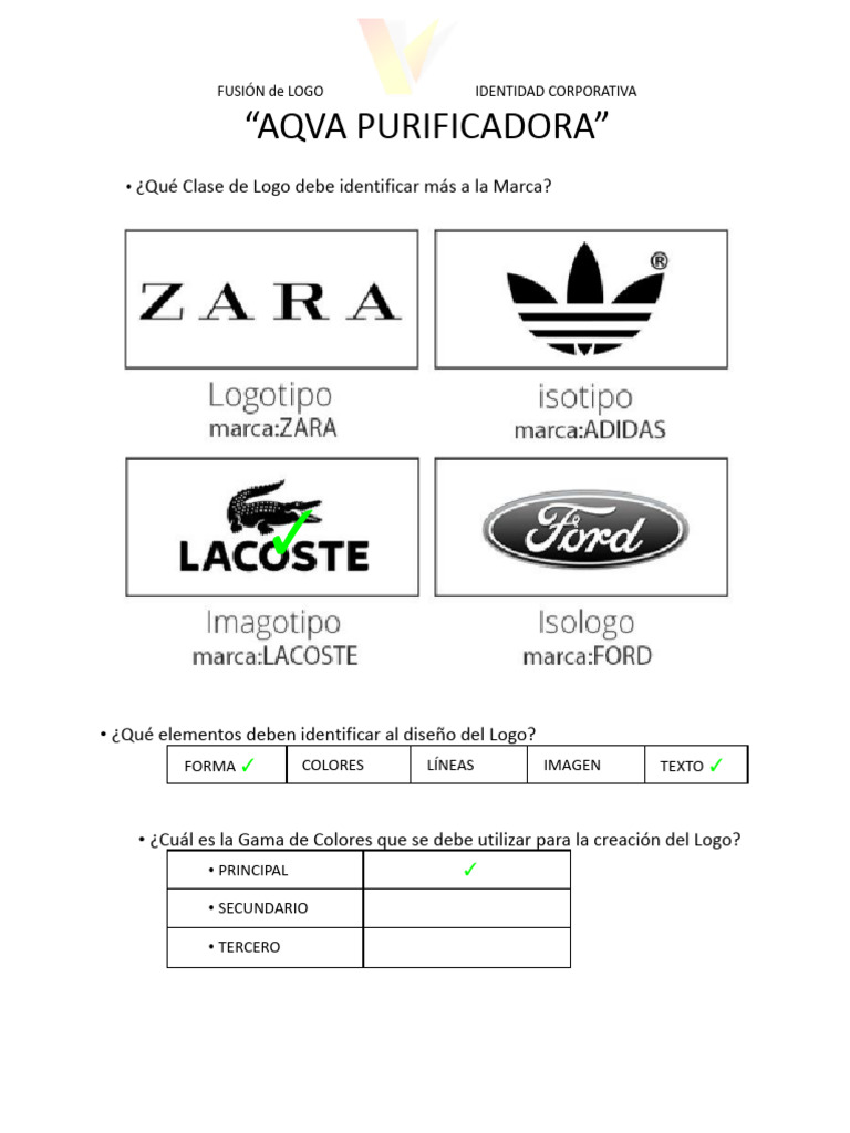 Cuestionario Id Corporativa (Fusiã - N Logo) Purificadora Aqva Oct 2023 ...