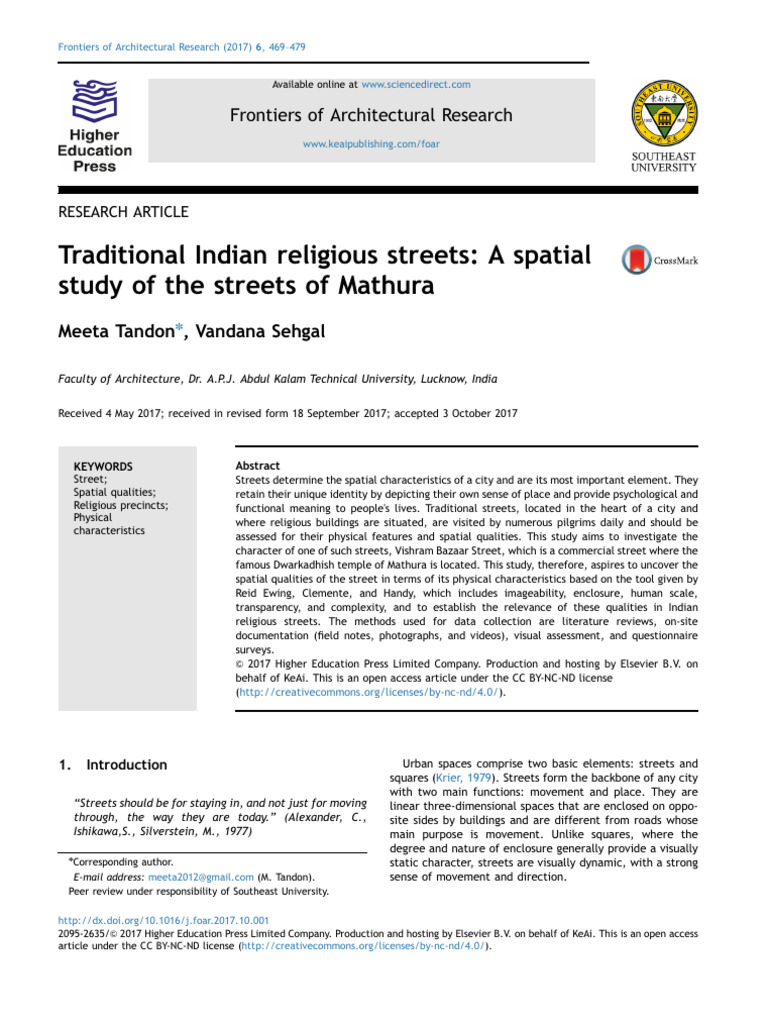 Traditional Indian Religious Streets A Spatial Stu | PDF | Survey ...