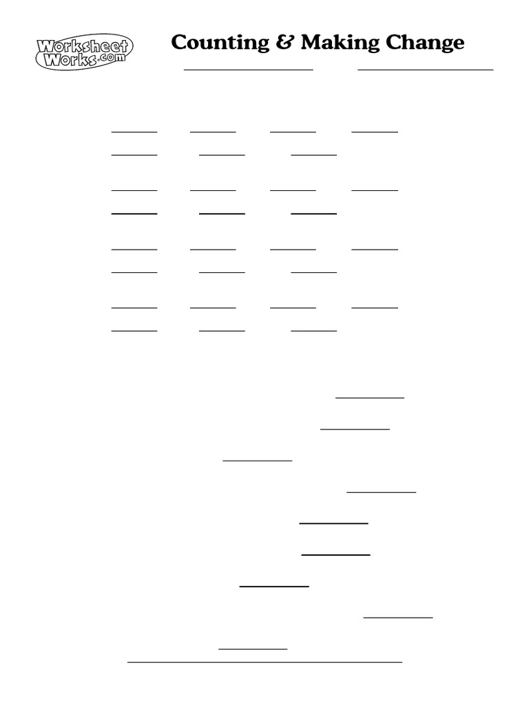 Counting Money Exercise 2 | PDF | Nickel (United States Coin) | Penny