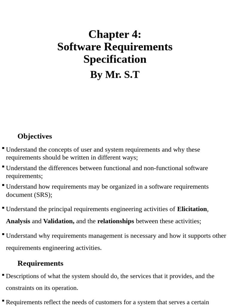 CSC 226 Chapter 4 Software Requirements Specification | PDF | Use Case | Software