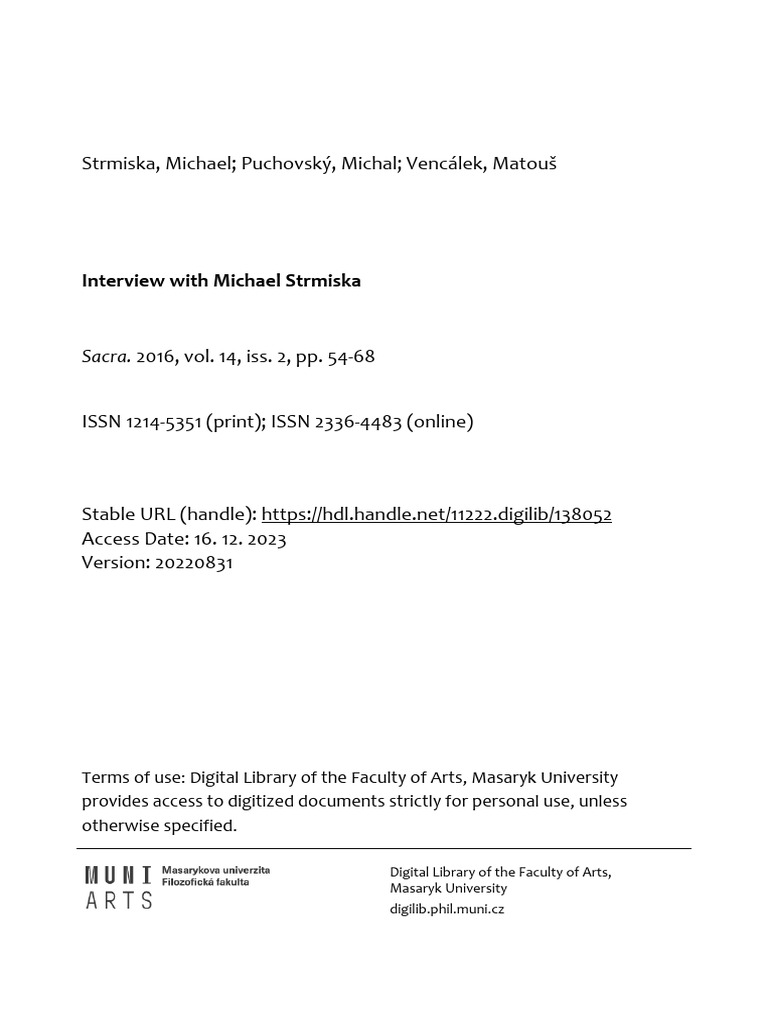Interview With Michael Strmiska in Sacra | PDF | Modern Paganism ...