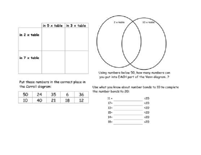 Grade 3 Carroll and Venn Diagrams | PDF