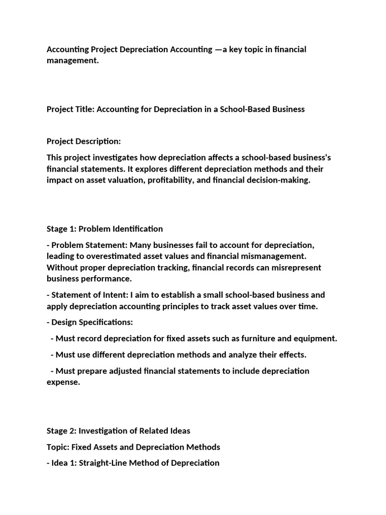 Depreciation in School Business Accounting | PDF | Depreciation ...
