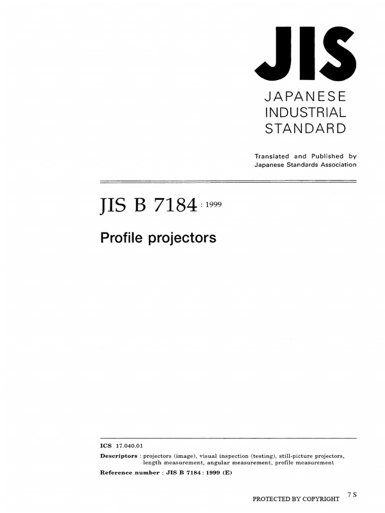 JIS B 7184 1999 Profile-Projector | PDF | Accuracy And Precision | Optics
