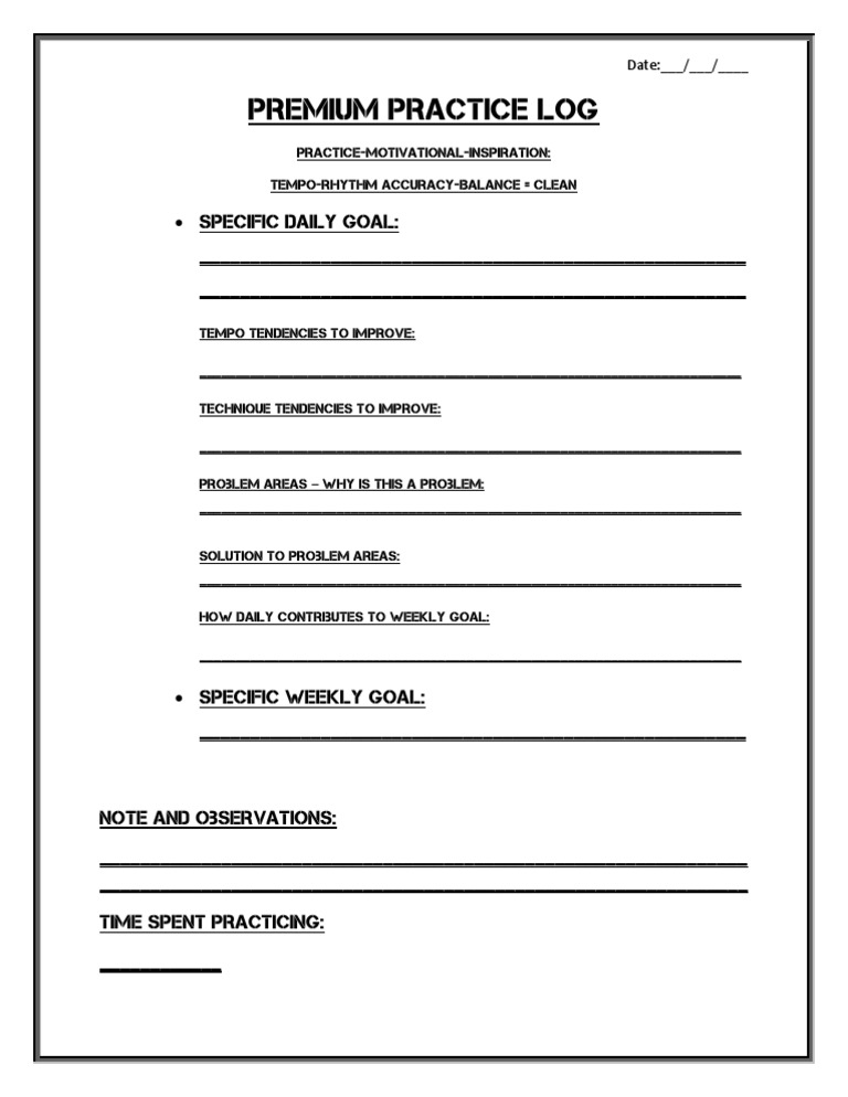 Personal Practice Log Template | PDF | Computers