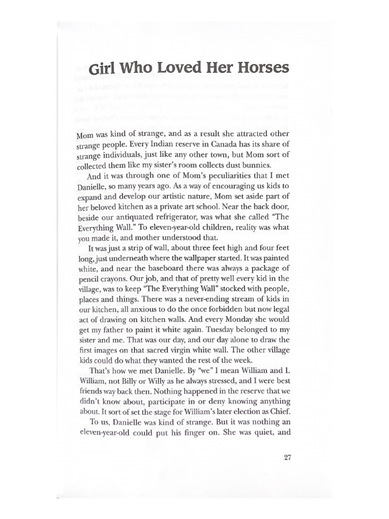 Girl Who Loved Her Horses | PDF