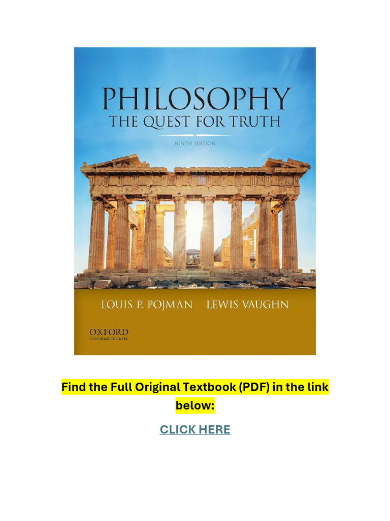 Philosophy: The Quest for Truth Overview | PDF | Empiricism | Knowledge