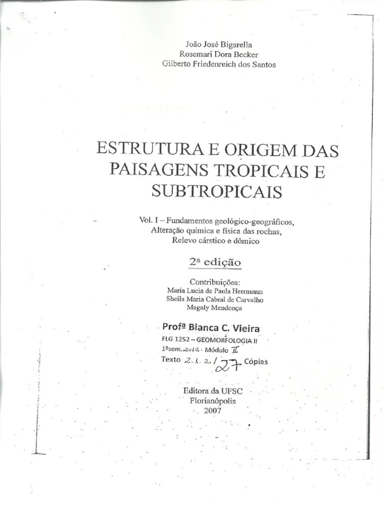 Estrutura e Origens Das Paisagens Tropicais e Subtropicais. Bigarella | PDF