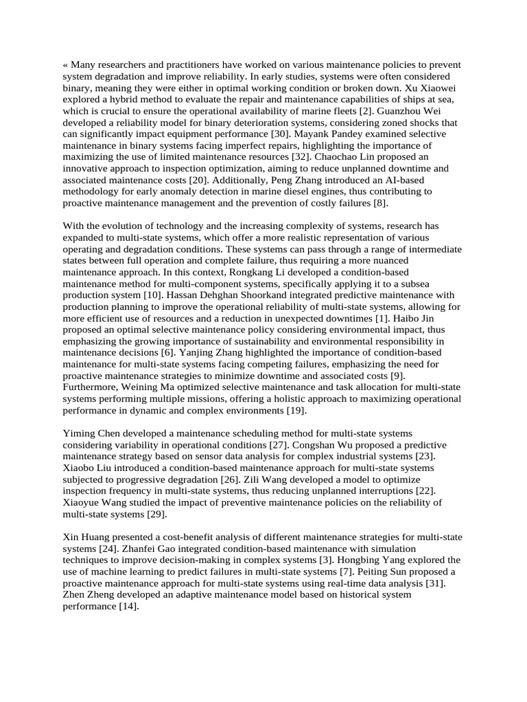 Many Researchers and Practitioners Have Worked On Various Maintenance Policies To Prevent System ...