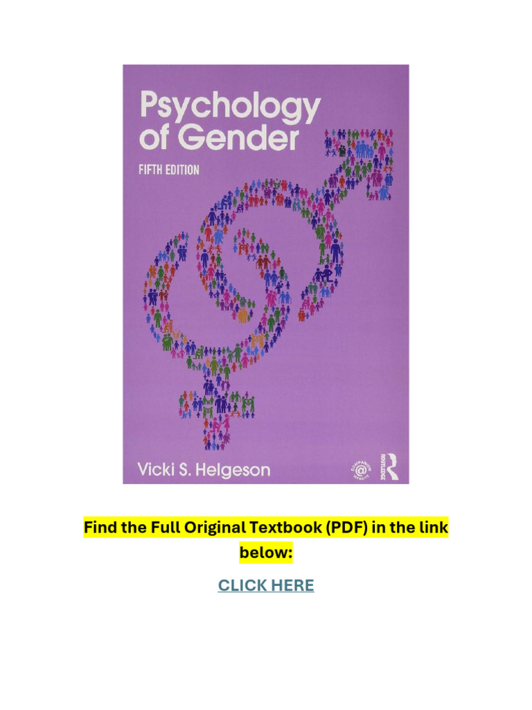 Psychology of Gender: 5th Edition Overview | PDF | Gender Studies | Gender