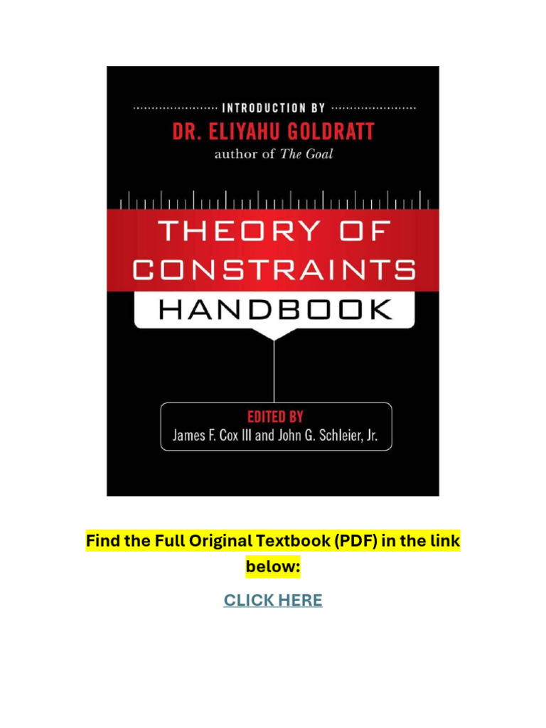 Theory of Constraints Overview and Guide | PDF | Inventory | Return On ...