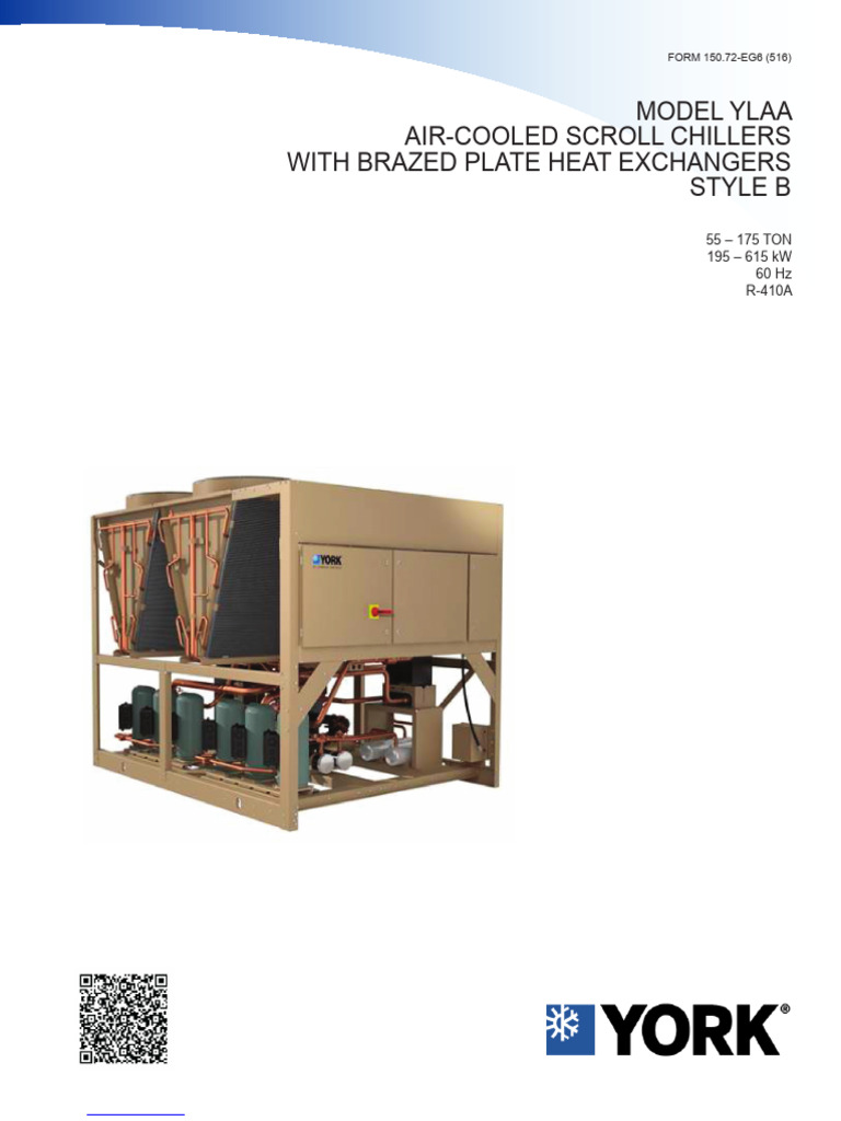 YORK YLAA Air-Cooled Chillers Guide | PDF | Heat Exchanger | Mechanical ...