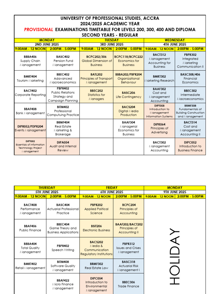 Laikipia University Banking Diploma Timetable | PDF | Economics ...