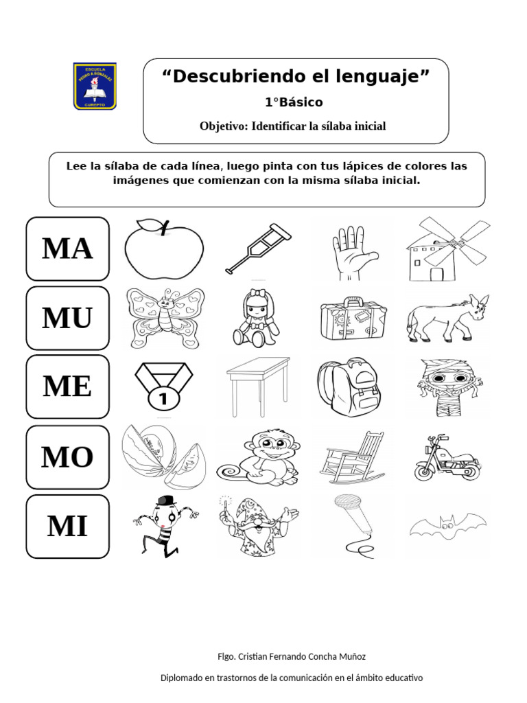 Actividades de sílabas iniciales | PDF