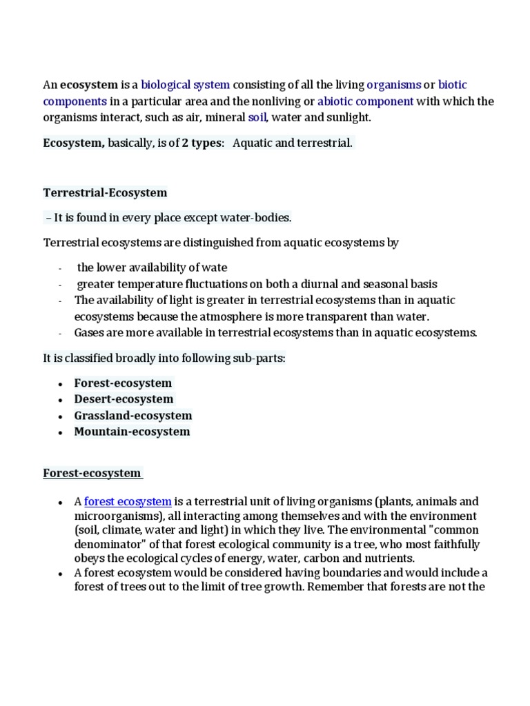 Types of Ecosystem | PDF | Aquatic Ecosystem | Grassland