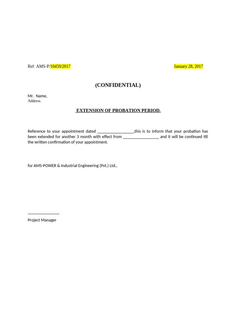 Extension of Probation Period | PDF