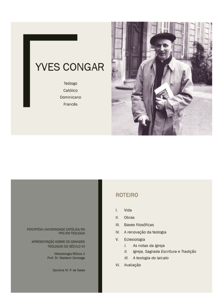 Yves Congar: Teologia e Eclesiologia | PDF | Teologia | Igreja cristã