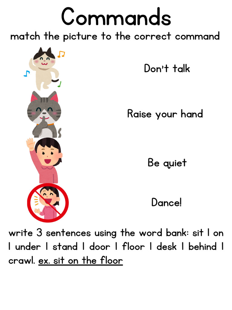 Command Matching and Sentence Practice | PDF