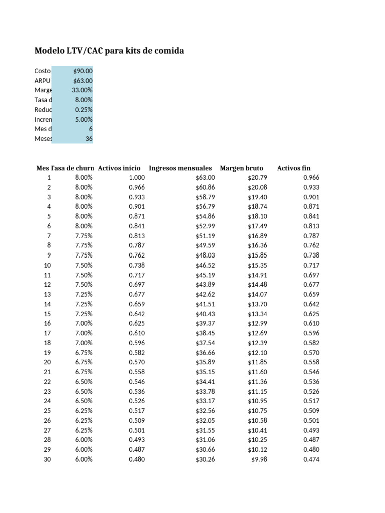 LTV Cac Model | PDF