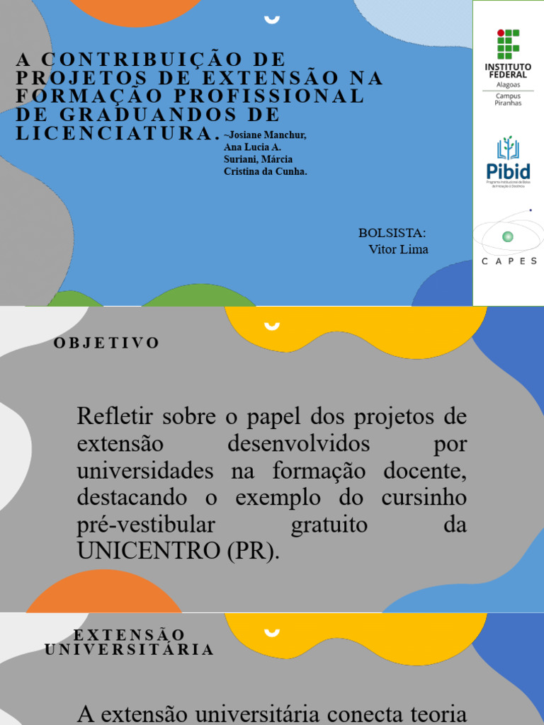 Projetos De Extensão Na Formação Docente Pdf Pedagogia