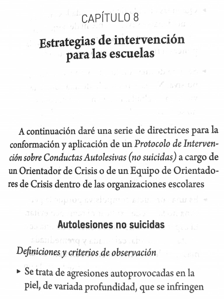 Autolesiones - Capítulo 8 | PDF