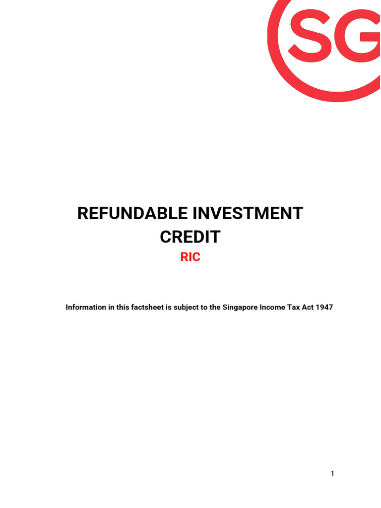 Overview of Refundable Investment Credit | PDF | Expense | Taxes