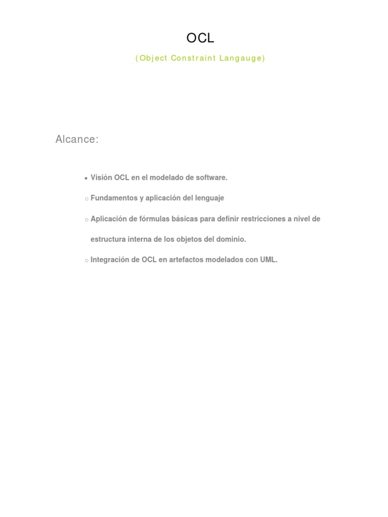 Ocl PDF | PDF | Lenguaje de programación | Objeto (informática)
