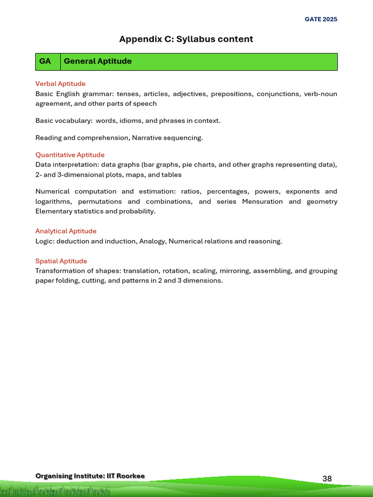 GATE2025 InformationBrochure | PDF | Matrix (Mathematics) | Probability Distribution