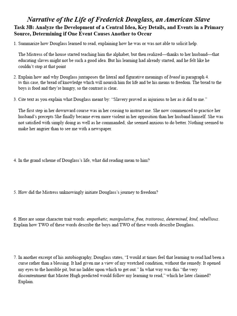 Narrative of The Life of Frederick Douglass, An American Slave | PDF ...