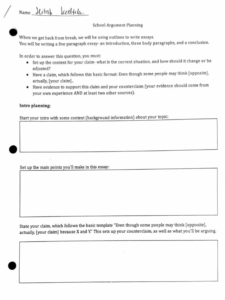 School Argument Planning | PDF