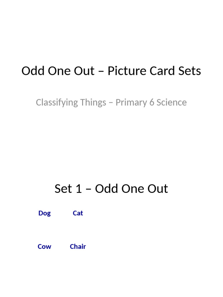 Odd One Out Picture Cards P6 | PDF