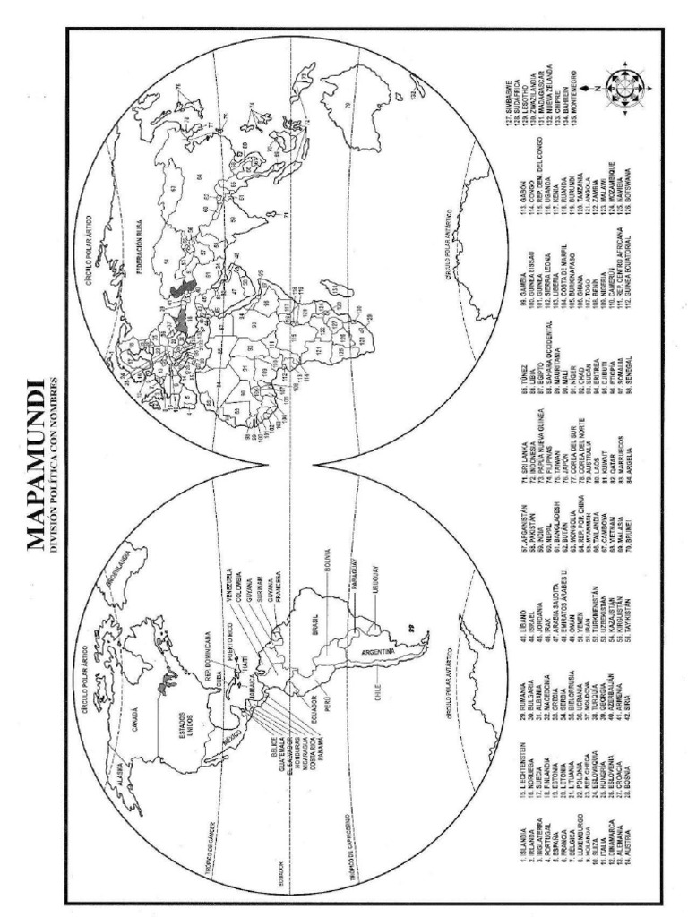 Mapamundi C - Divison y Nombres | PDF