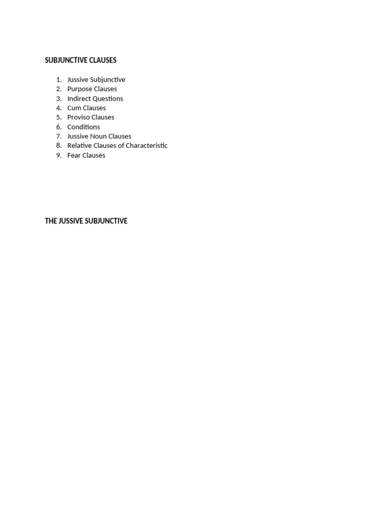 Subjunctive Clauses | PDF