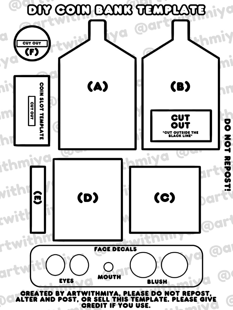 DIY Milk Carton Coin Bank Template (1) | PDF