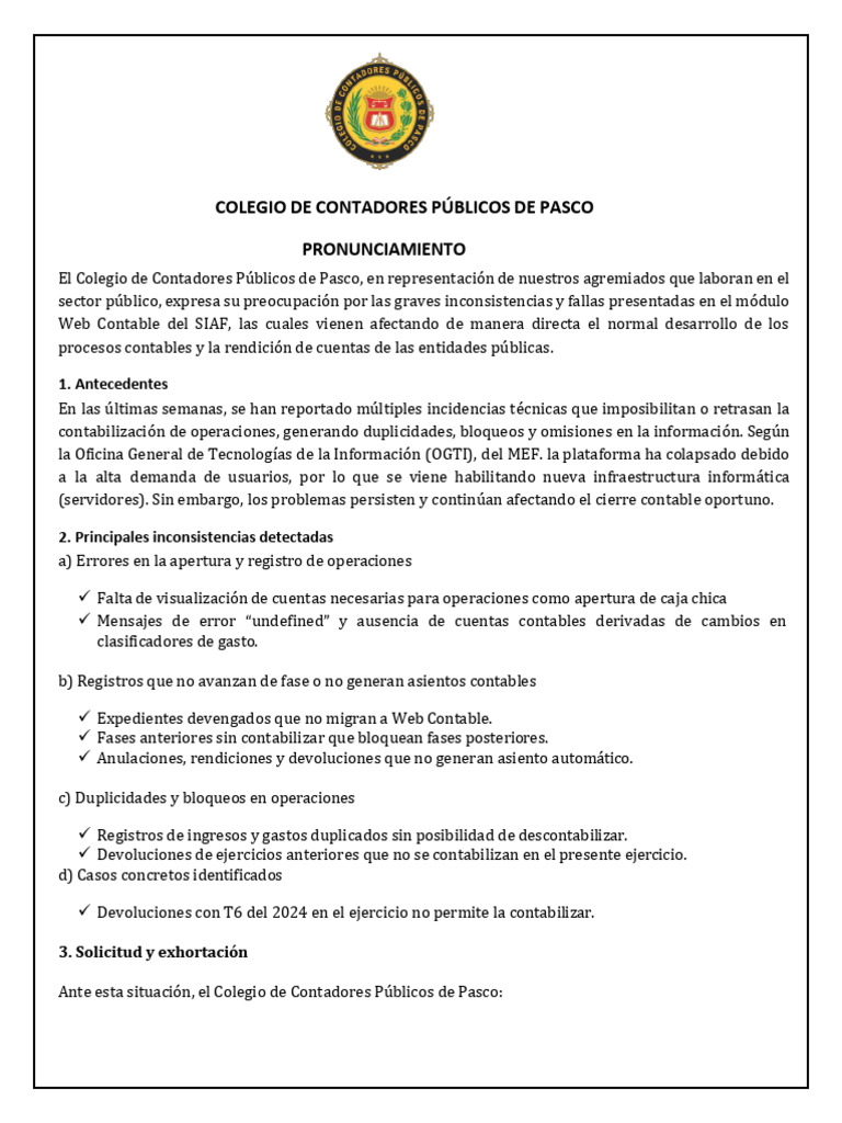 CCPP Pronunciamiento 002-2025 1 | PDF | Contador | Red mundial