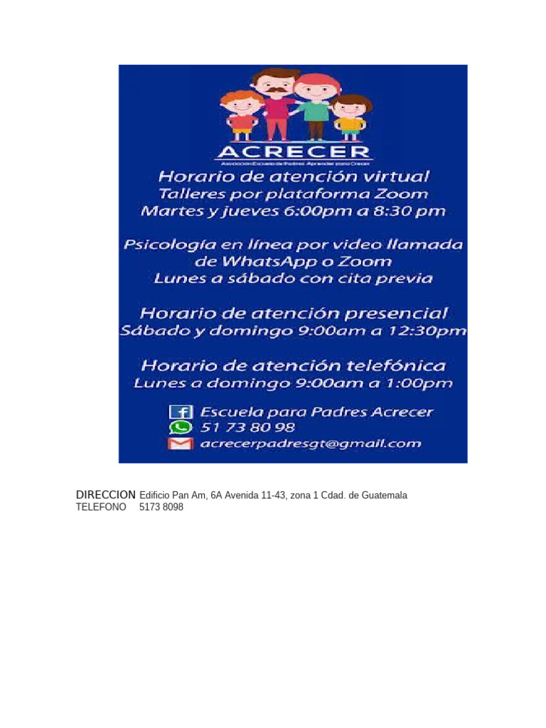 ACRECER Direccion y Telefono | PDF