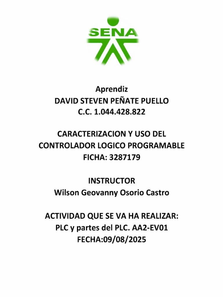 Caracterizacion y Uso Del Controlador Logico Programable Aa2 - V01 PDF ...