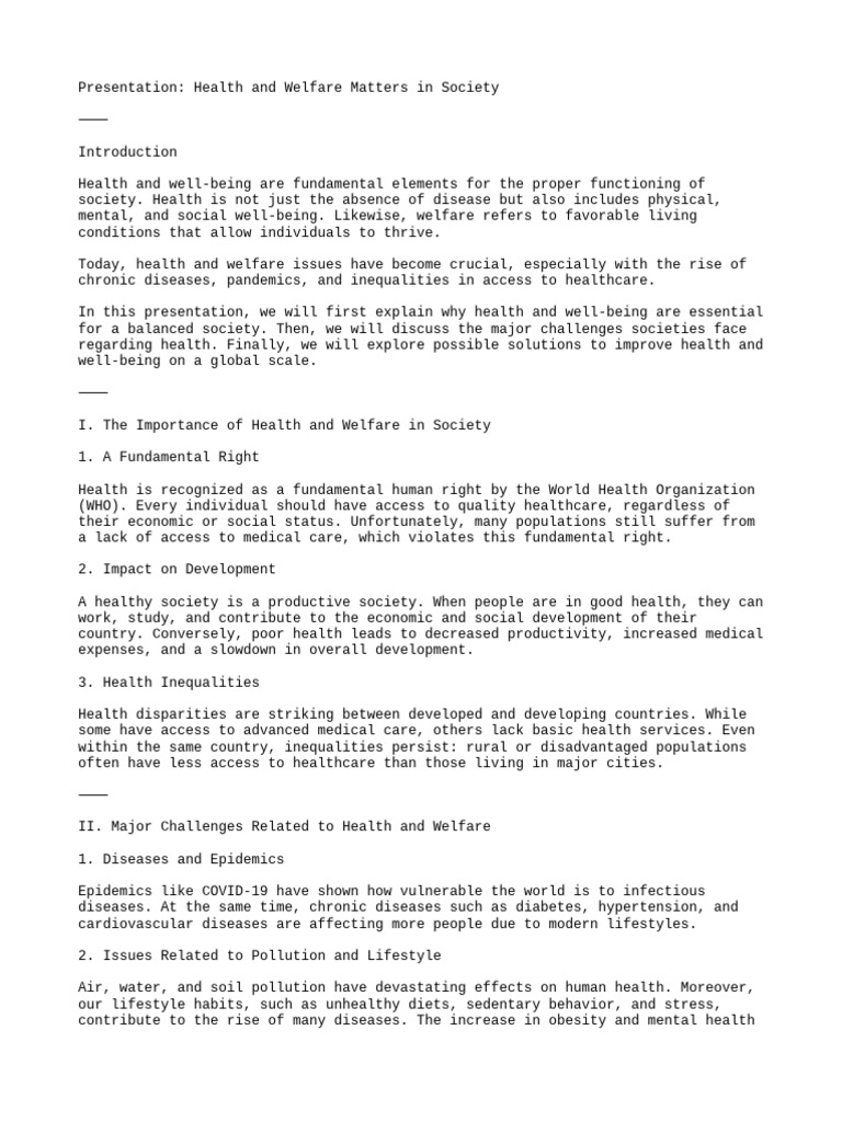 Exposé Anglais | PDF | Preventive Healthcare | Health Equity