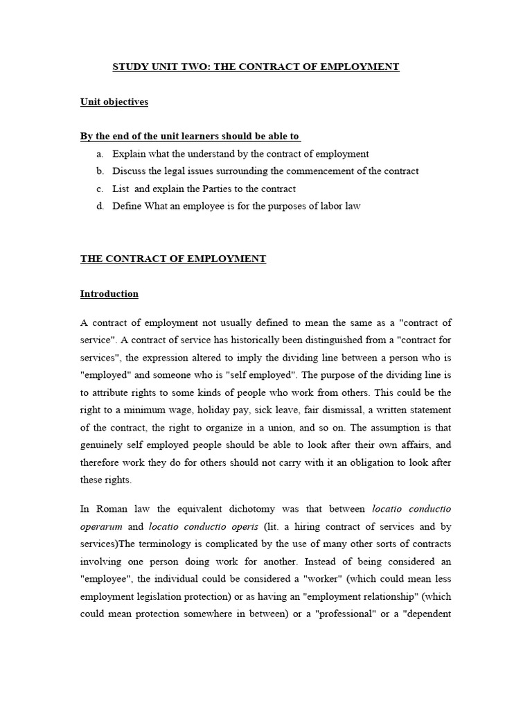 Understanding Employment Contracts | PDF | Employment | Private Law