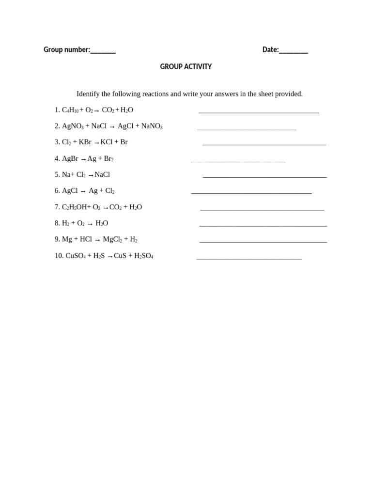 ACTIVITY 2 (Chemical Reaction) | PDF