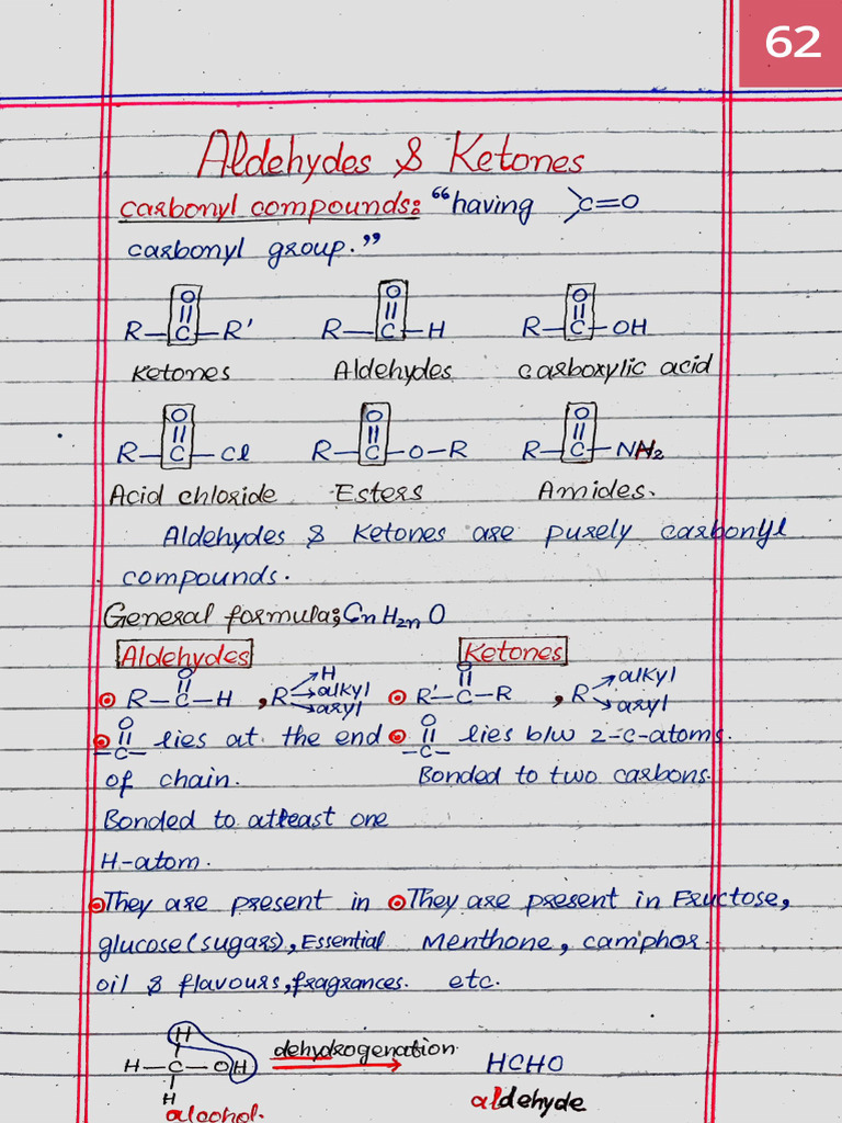 Aldehydes and Ketones Notes by Wak Academy - MCQs World With Ahsan ...