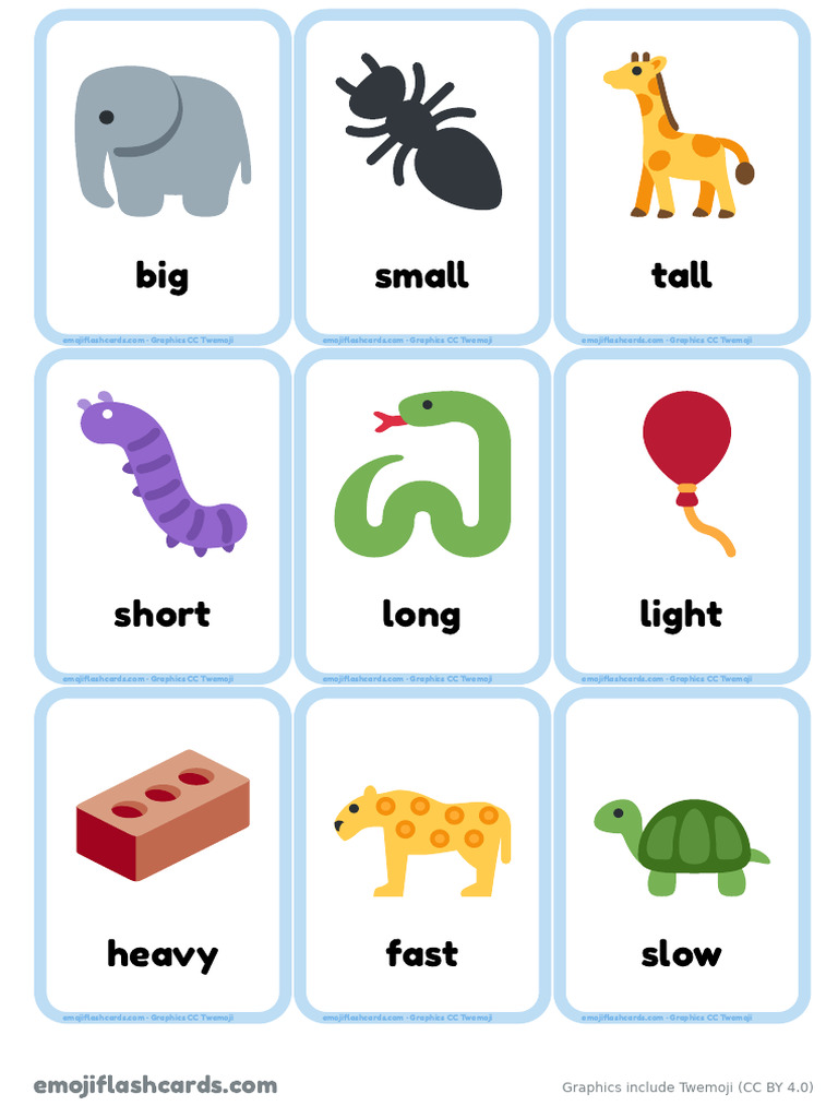 Us English Adjectives Small A4 Flashcards | PDF