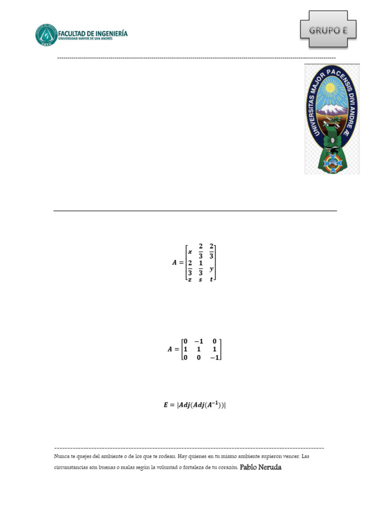 Ejercicios de Álgebra Lineal y Matricial | PDF | Matriz (Matemáticas ...