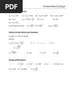 Physics Grade 12 Formula Sheet | PDF | Mass | Electronvolt