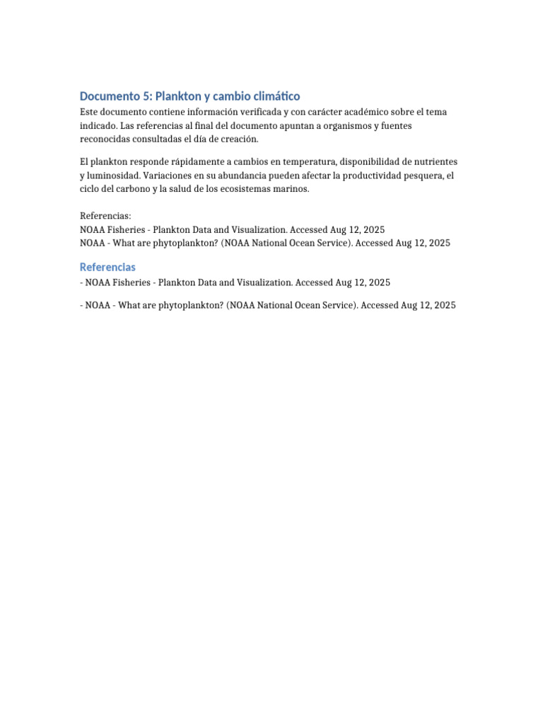 Documento 5 Plankton y Cambio Climático | PDF